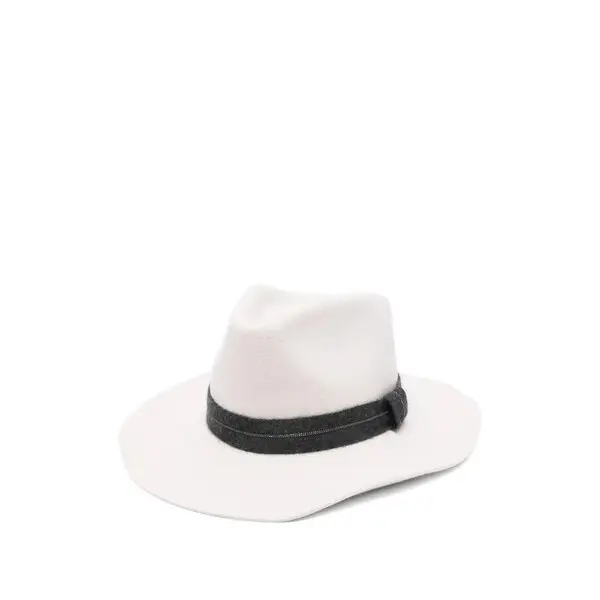 Brunello Cucinelli Wide Brim Cap - White