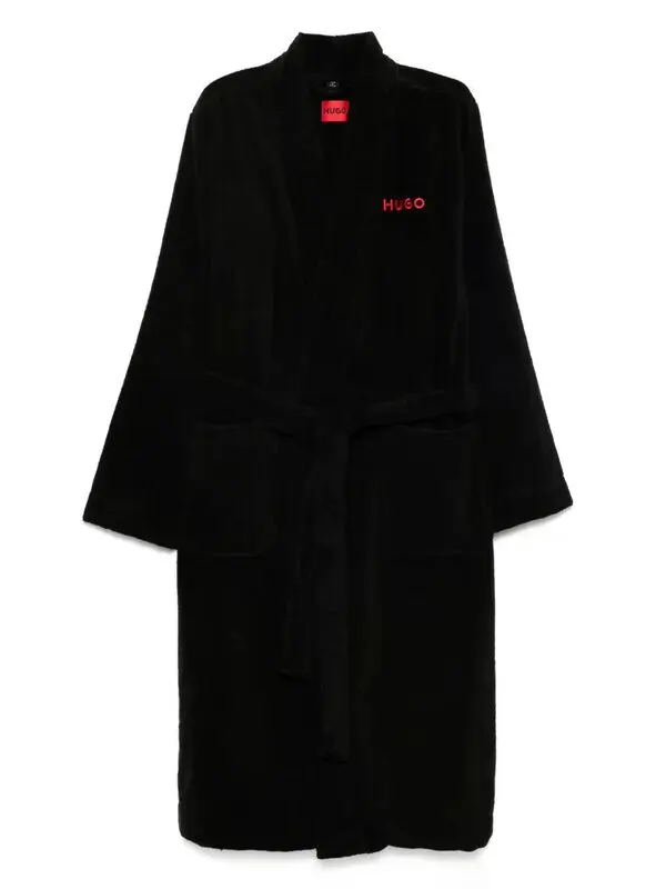 Hugo Cotton Bath Robe - Black