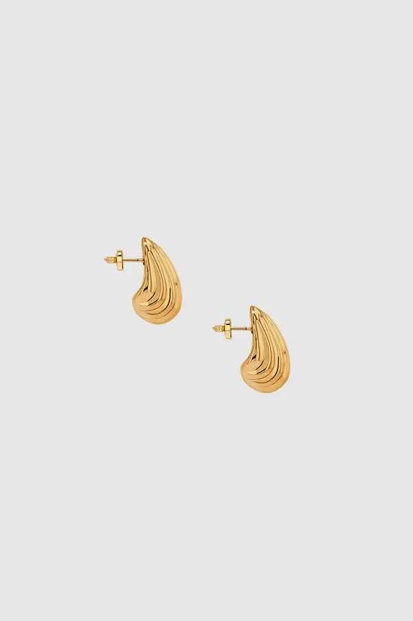 ANINE BING Small Ribbed Drop Earrings