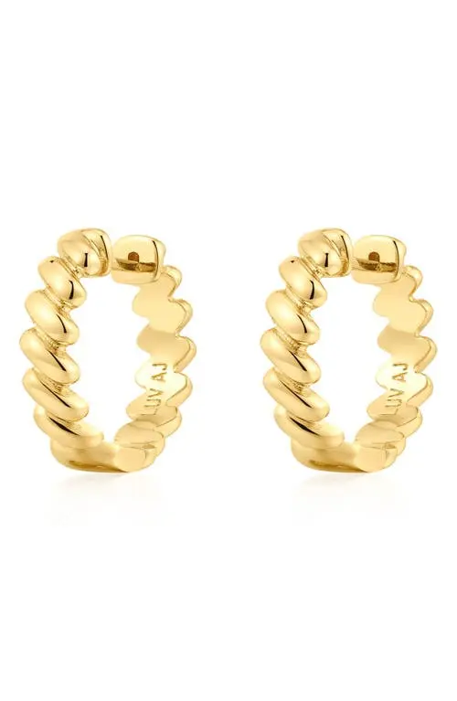 LUV AJ Mini Snake Chain Hoop Earrings - Gold