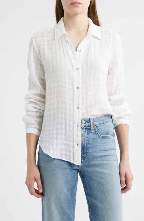 Bella Dahl Clean Front Linen & Cotton Button-up Shirt - White