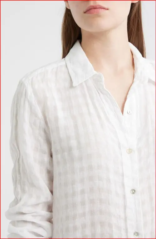Bella Dahl Clean Front Linen & Cotton Button-up Shirt - White