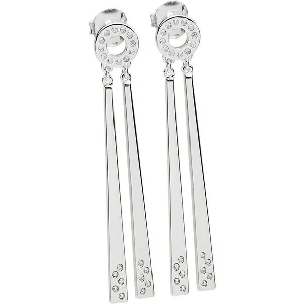 LUCY QUARTERMAINE 2 Linea Drop Earrings - Sterling Silver