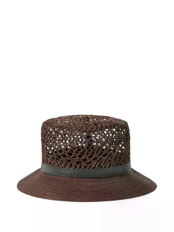 Brunello Cucinelli Woven Bucket Hat - Brown