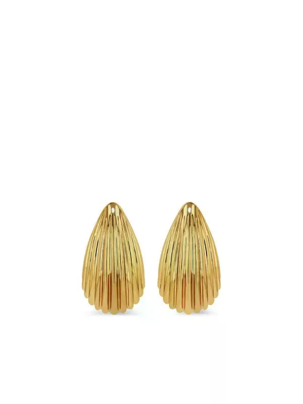 ANINE BING Ribbed Drop Earrings - Gold