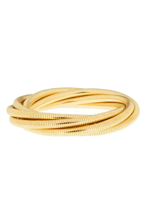 MARLYN SCHIFF Thin Twist Cobra Stretch Bracelet - Gold