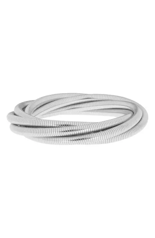 MARLYN SCHIFF Thin Twist Cobra Stretch Bracelet - Silver