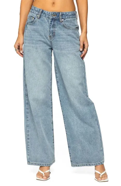 EDIKTED Wide Leg Jeans - Light-blue