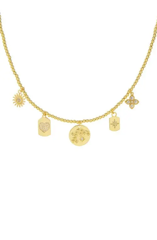 MARLYN SCHIFF Charm Ball Chain Necklace - Gold