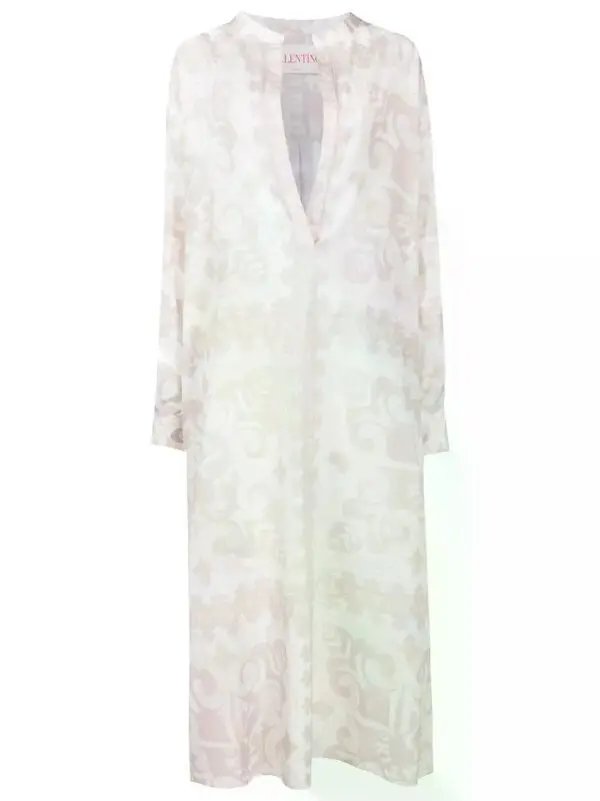 Valentino Garavani Geometric-print Silk-cotton Dress