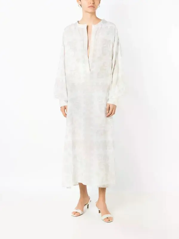 Valentino Garavani Geometric-print Silk-cotton Dress