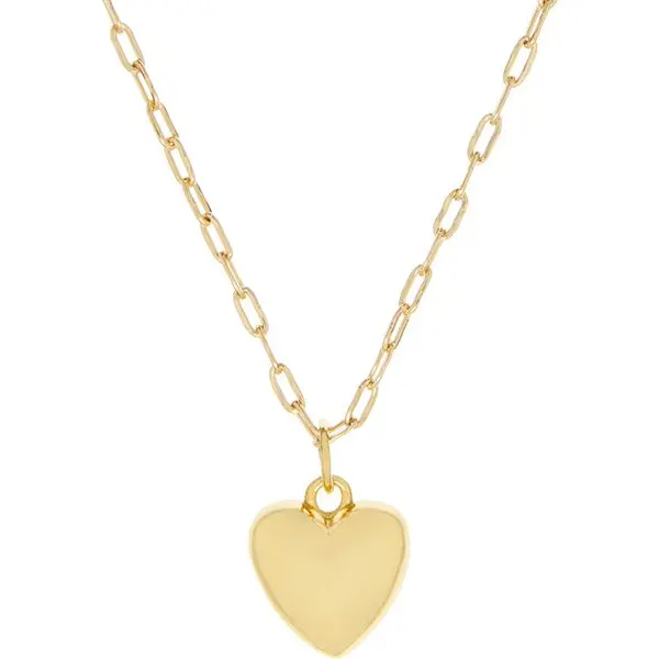 MARLYN SCHIFF Small Puffy Heart Charm Necklace - Gold