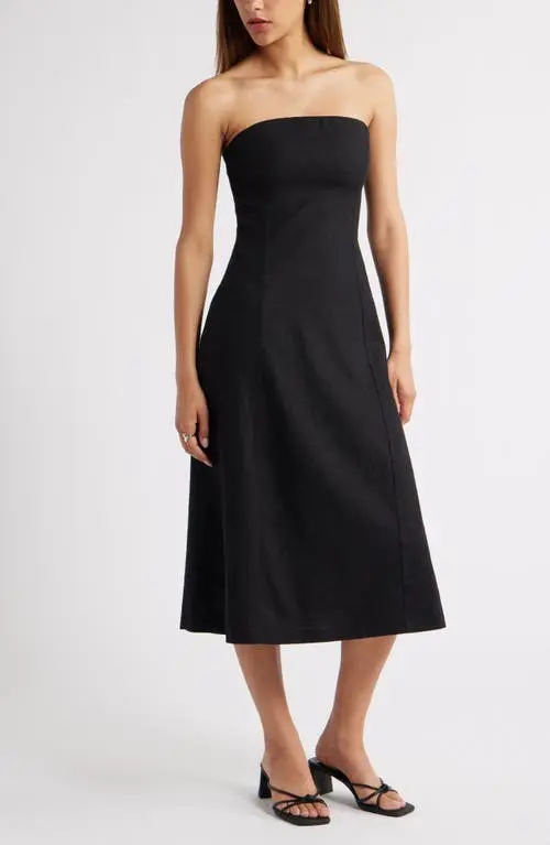 blue dress for baby girl Mille Isla Dress in Black Linen XXS main image 0