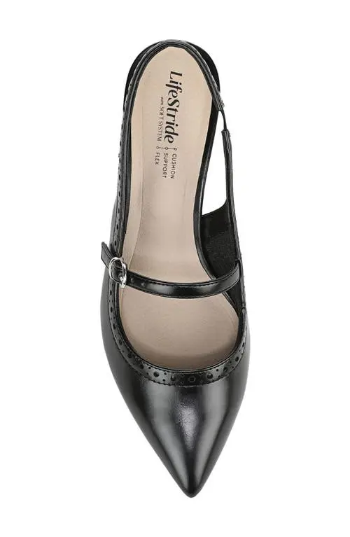 LIFESTRIDE Marilyn Slingback Kitten Heel Pumps - Black