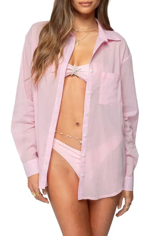 EDIKTED Kellen Oversize Cotton Button-up Shirt