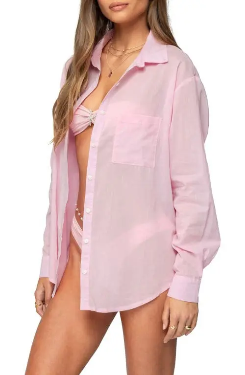EDIKTED Kellen Oversize Cotton Button-up Shirt