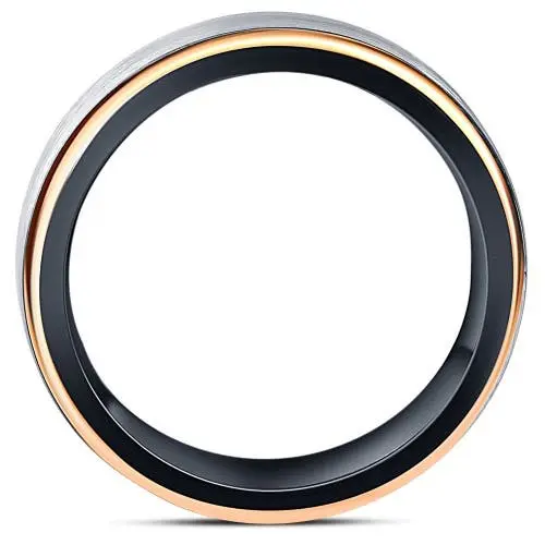 BLISS DIAMOND Brushed Two-tone 6mm Band Ring