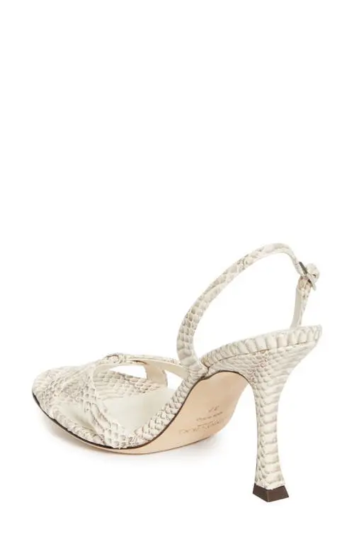 JIMMY CHOO Elsy Snakeskin Embossed Slingback Sandal