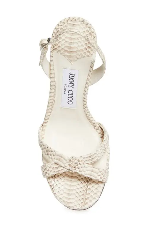 JIMMY CHOO Elsy Snakeskin Embossed Slingback Sandal