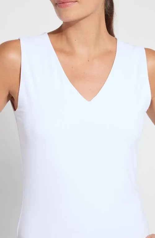 Lyssé Essentials Cool-fresh™ Jersey V-neck Tank - White