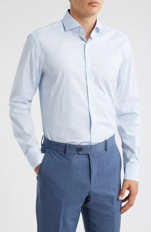 BOSS Hank Slim Fit Performance Dress Shirt - Light Blue