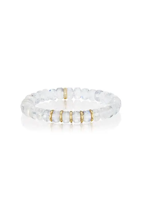 Sheryl Lowe Yellow Gold Rainbow Moonstone Bead Bracelet - Moonstone / 14kt Yellow Gold