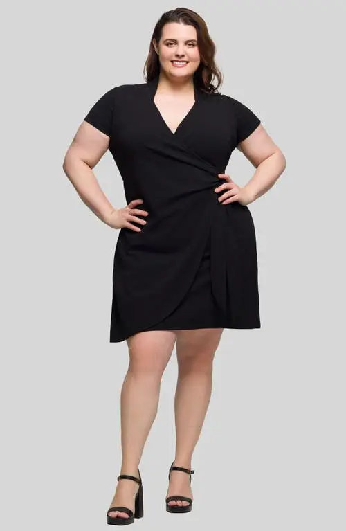 24SEVEN COMFORT APPAREL Wrap Dress - Black