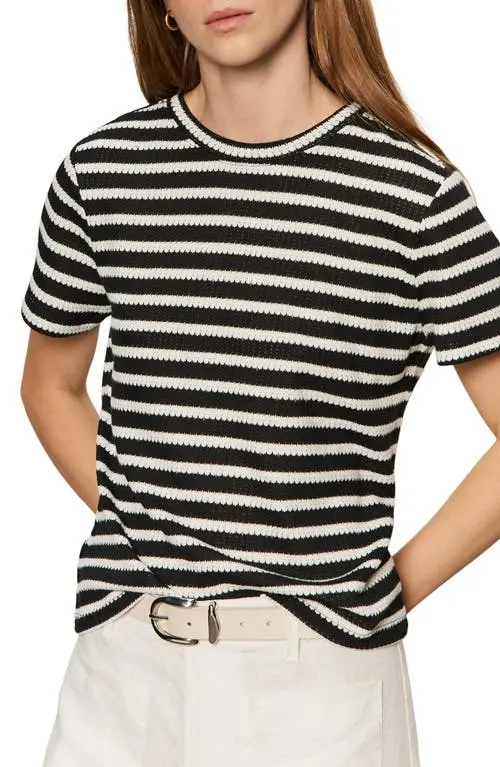 Sanctuary Perfect Texture Stripe Tee - Black/chalk Stripe