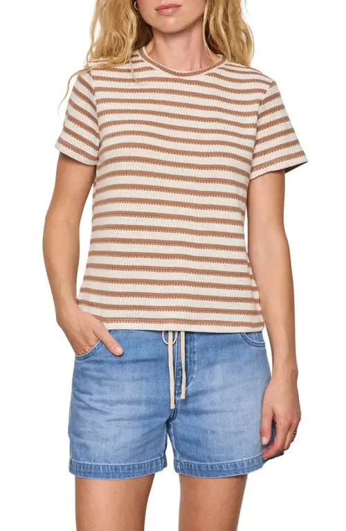 Sanctuary Perfect Texture Stripe Tee - Valle Stripe Beige