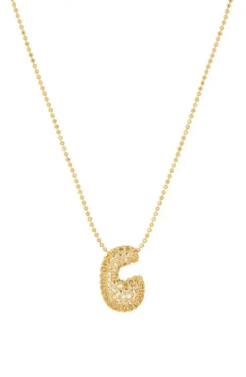 MARLYN SCHIFF Pavé Bubble Initial Pendant Necklace - Gold C