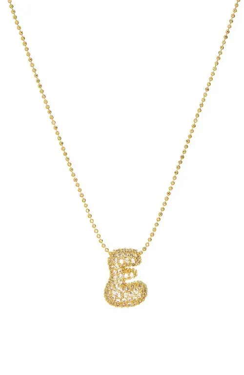 MARLYN SCHIFF Pavé Bubble Initial Pendant Necklace - Gold E