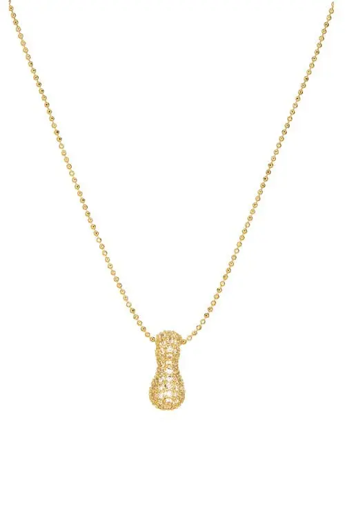 MARLYN SCHIFF Pavé Bubble Initial Pendant Necklace - Gold I
