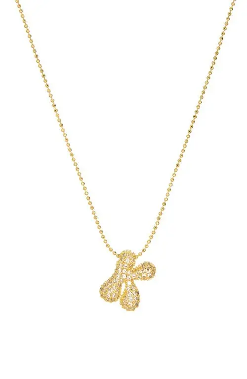 MARLYN SCHIFF Pavé Bubble Initial Pendant Necklace - Gold K