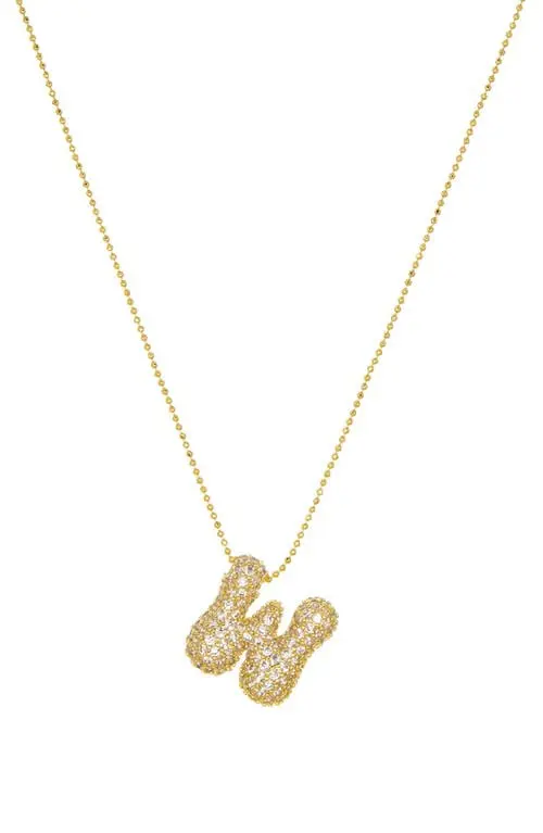 MARLYN SCHIFF Pavé Bubble Initial Pendant Necklace - Gold W