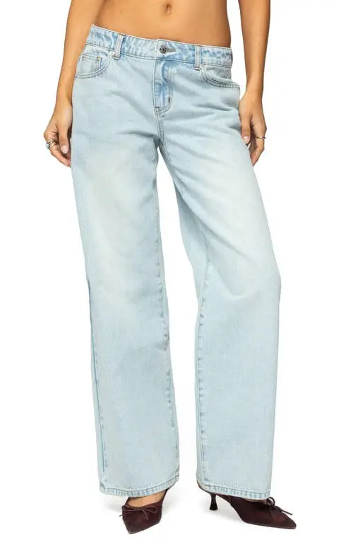 EDIKTED Ace Relaxed Low Rise Wide Leg Jeans - Blue