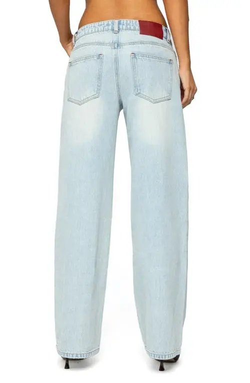 EDIKTED Ace Relaxed Low Rise Wide Leg Jeans - Blue