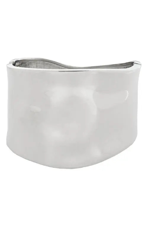 MARLYN SCHIFF Large Wavy Hinge Cuff Bracelet - Silver