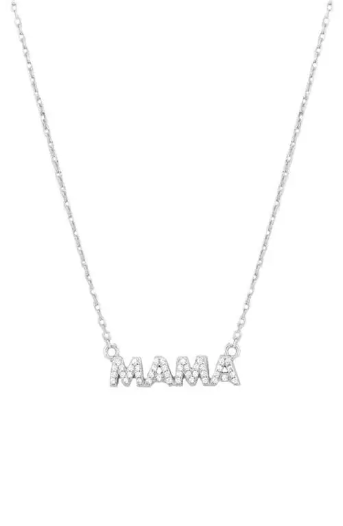 MARLYN SCHIFF Cubic Zirconia 'mama' Chain Necklace - Sterling Silver