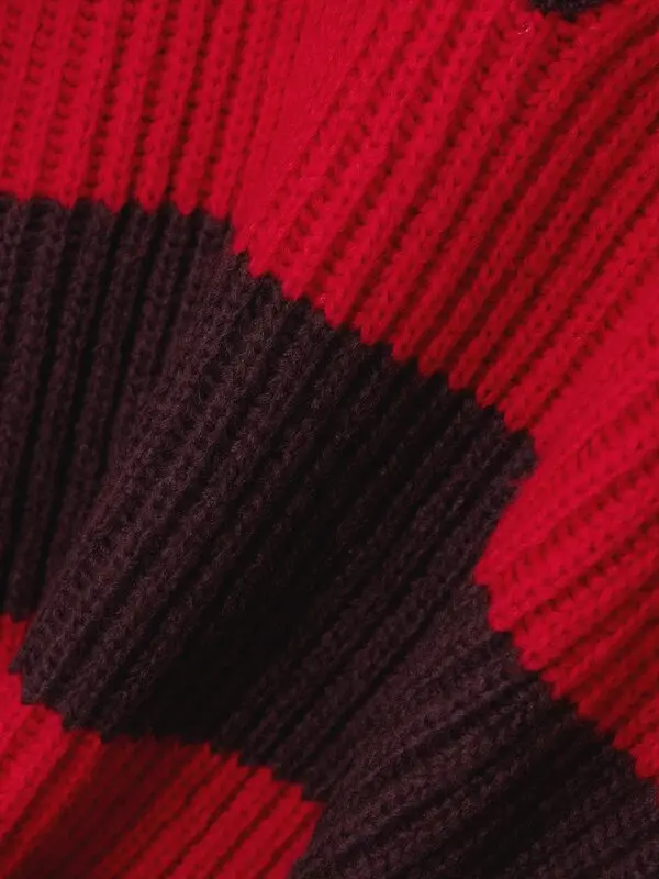 Stella McCartney Oversized Striped Wool-blend Sweater - Red