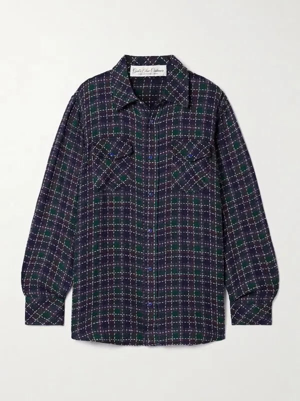 GOD’S TRUE CASHMERE Checked Cashmere Shirt