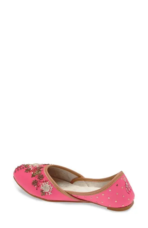 FUCHSIA Matilda Embroidered Jutti Flat