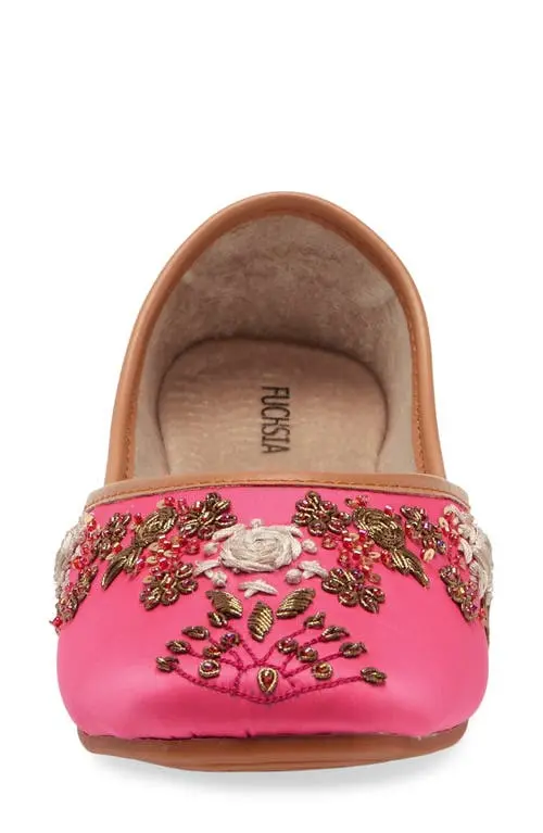 FUCHSIA Matilda Embroidered Jutti Flat