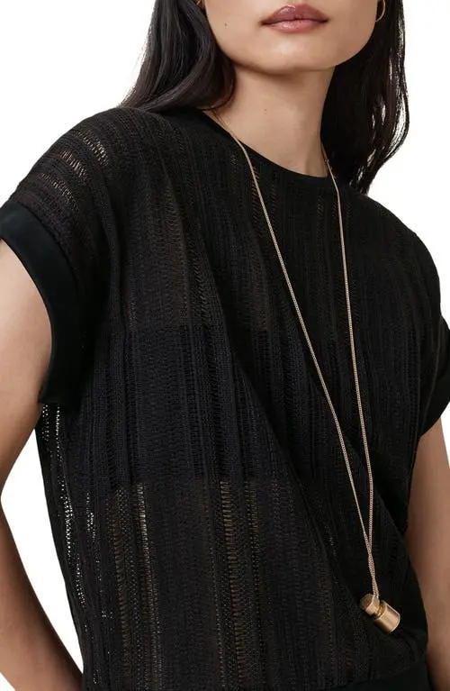 ALLSAINTS Giana Open Stitch Short Sleeve Sweater