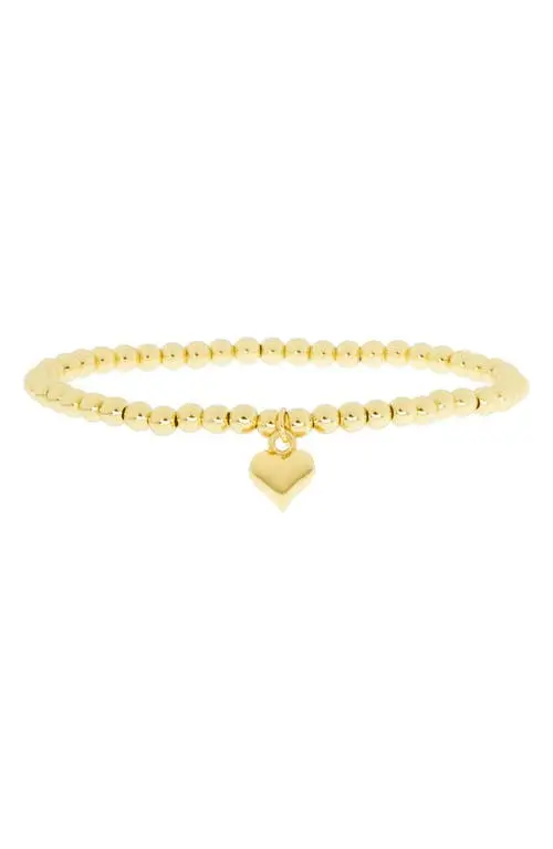 MARLYN SCHIFF Heart Charm Ball Chain Bracelet - Gold