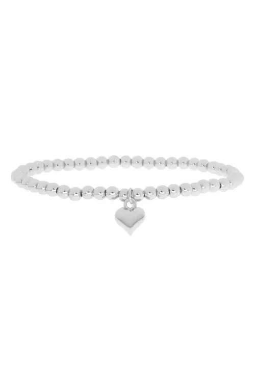 MARLYN SCHIFF Heart Charm Ball Chain Bracelet - Silver