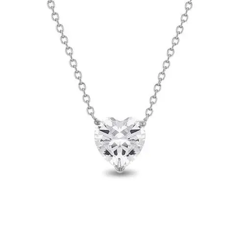 IN SEASON JEWELRY Prong Cz Birthstone Heart Pendant Necklace - April