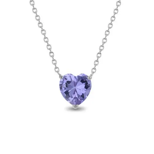 IN SEASON JEWELRY Prong Cz Birthstone Heart Pendant Necklace - June