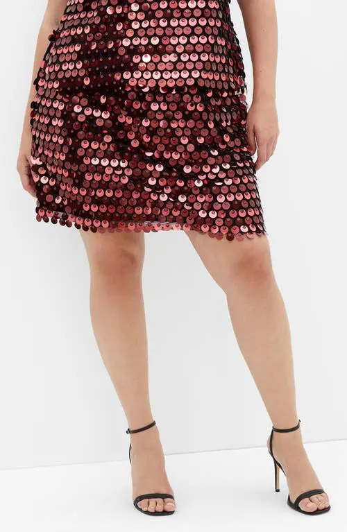 City Chic Disco Paillette Mini Skirt