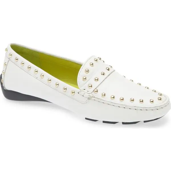 Robert Zur Dittany Studded Driving Loafer - White
