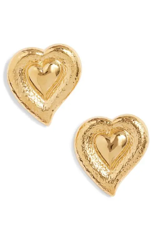 FRASIER STERLING Praque Heart Shaped Earrings - Gold